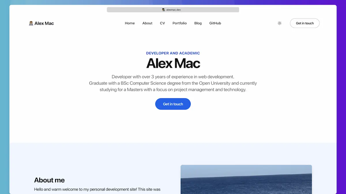 Alex Mac - Developer and Student